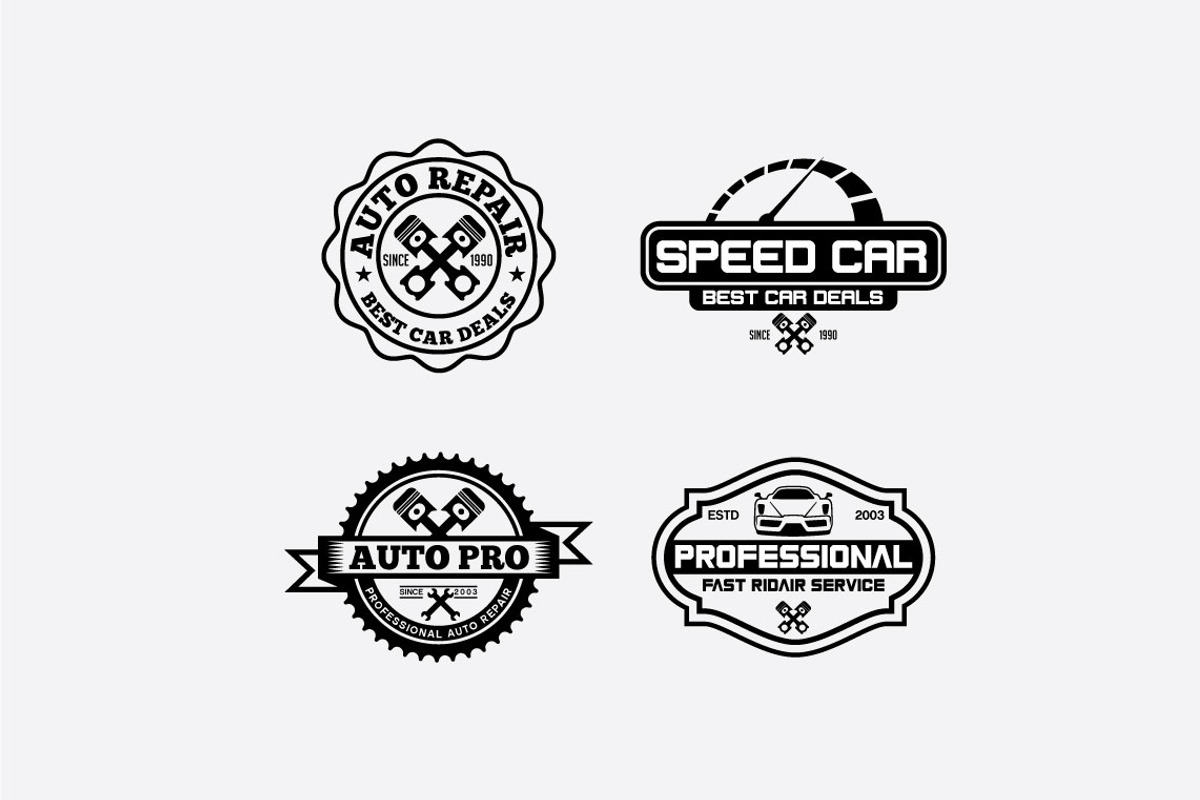 automotive badges and labels vol1, a Branding & Logo Template by shazi