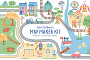 Cute Map Creator Kit, an Object Graphic by DesignerCandies