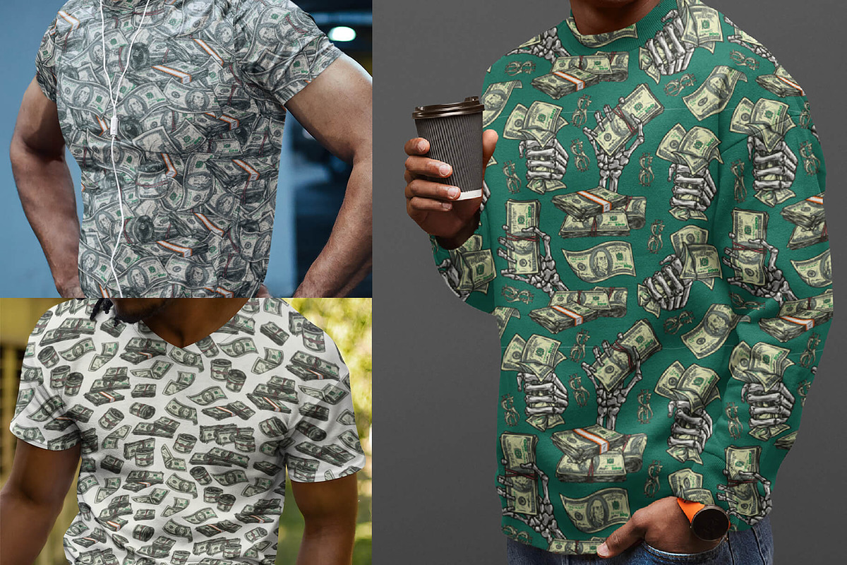 50 Money Hustle patterns, a Branding & Logo Template by DGIM studio