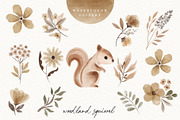 watercolor woodland squirrel clipart, an Illustration by beatriceviyiwi