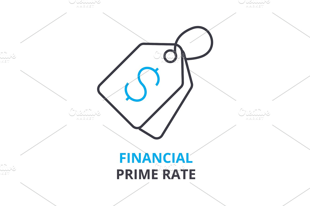 financial prime rate concept , outline icon, linear sign, thin line ...