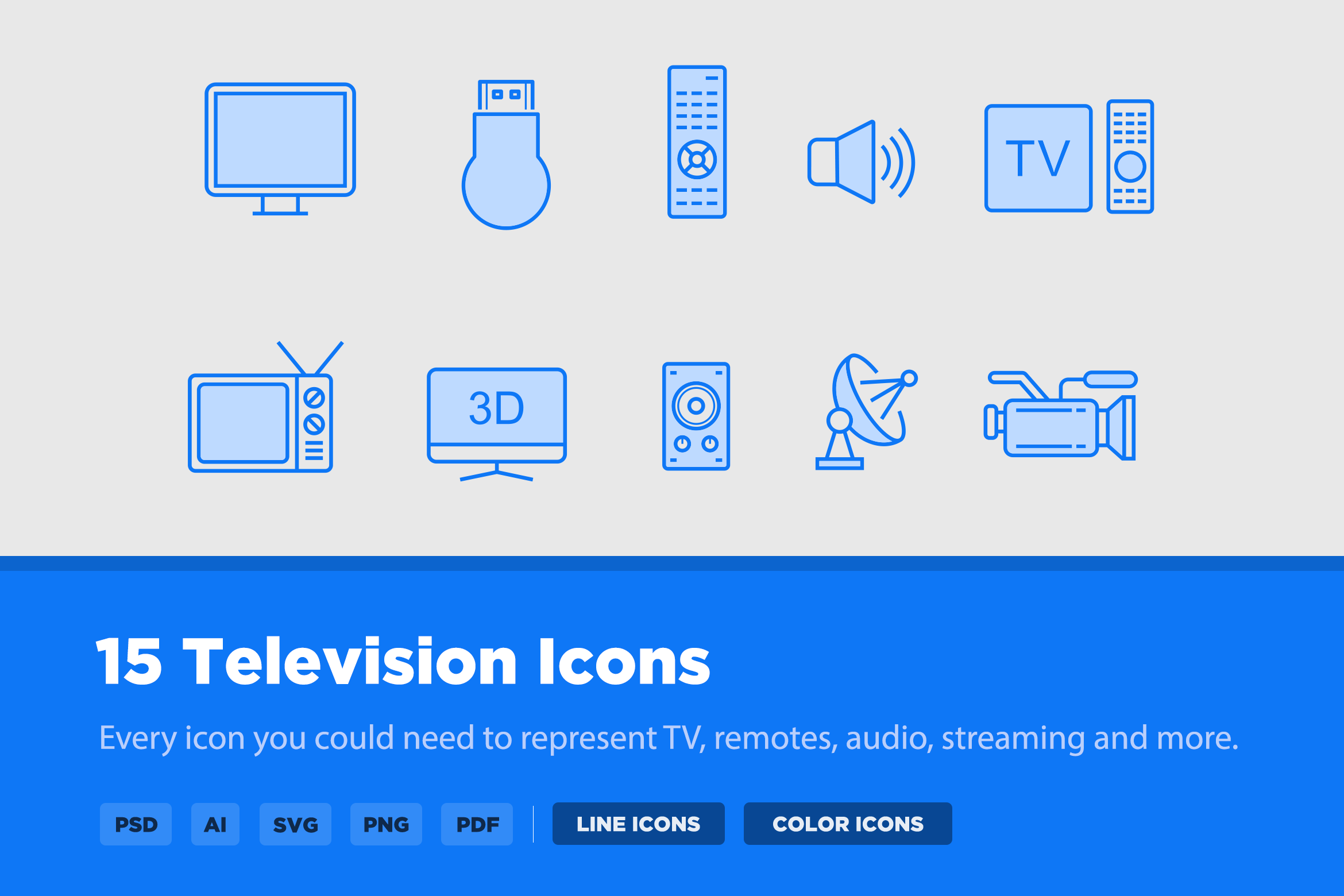15 TV & Television Icons, an Icon by Creative VIP | Creative Market