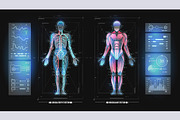 Human body HUD interface, a Technology Illustration by Andrew_Derr