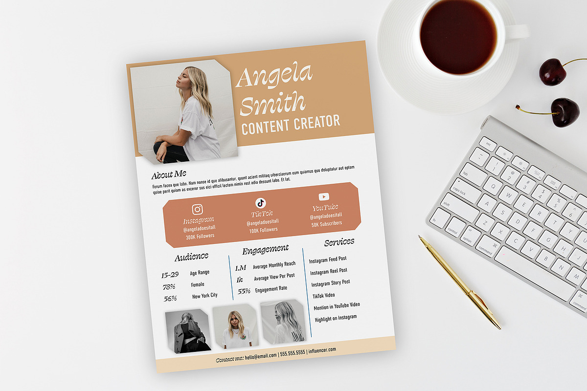 Colorful Influencer Media Kit Template | Creative Market