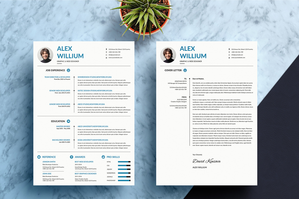 10 Resume & Cover-letter Bundle, a Resume Template by SmmrDesign