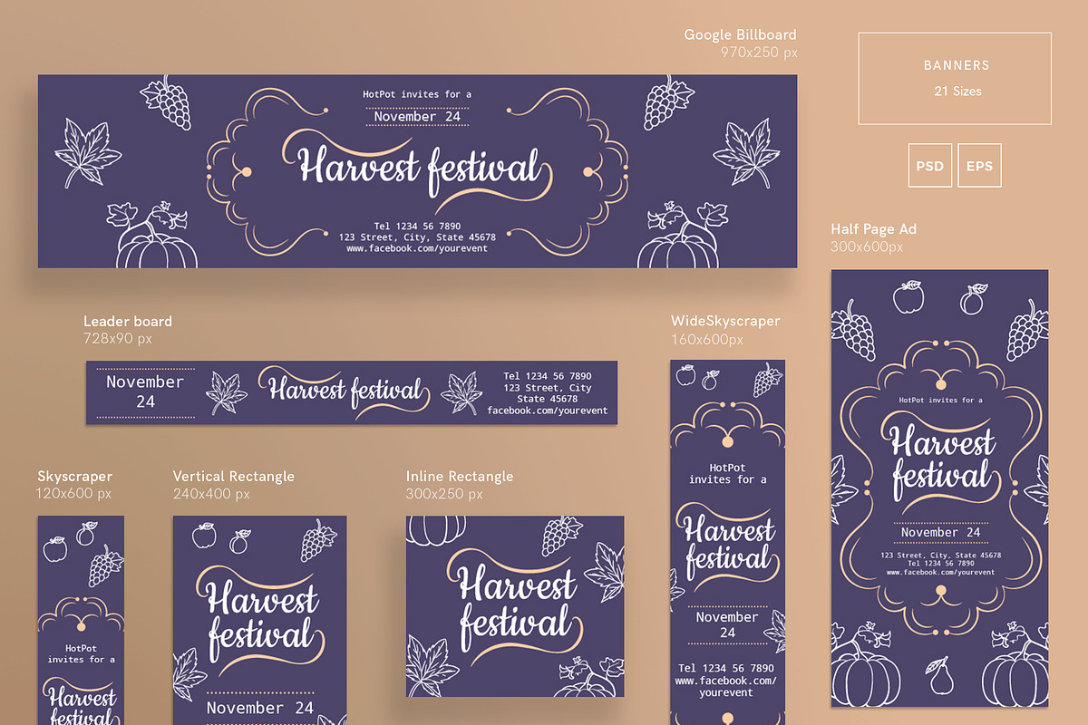 Banners Pack | Harvest Festival, a Templates & Theme by Amber Graphics