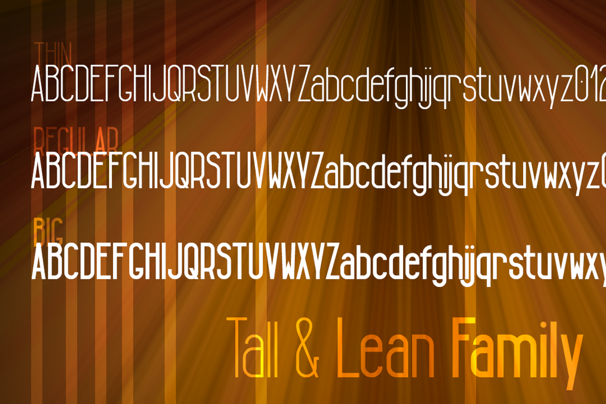 Tall & Lean Family, a Sans Serif Font by Essqué Productions