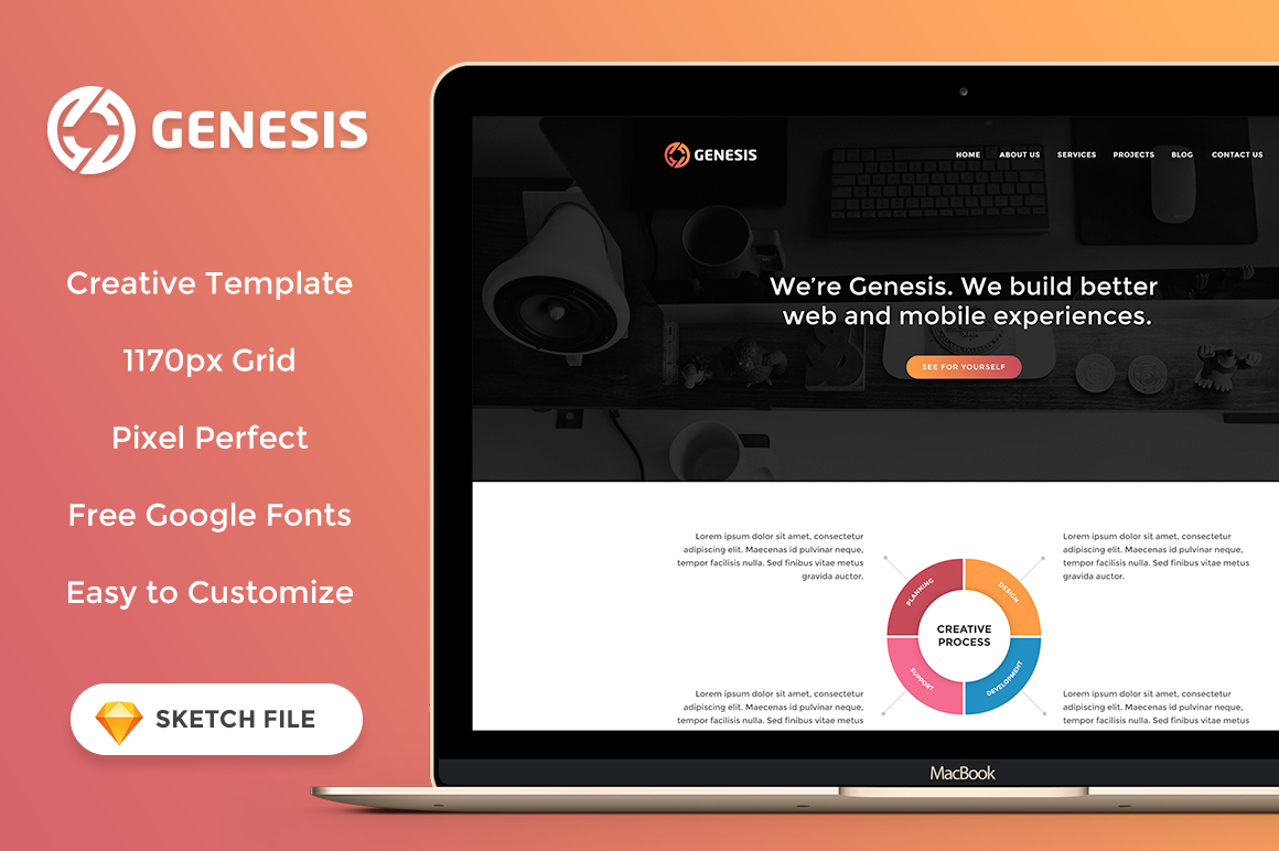 GENESIS - Creative Sketch Template, a Websites & App Template by geserjav