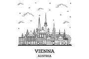 Outline Vienna Austria City Skyline