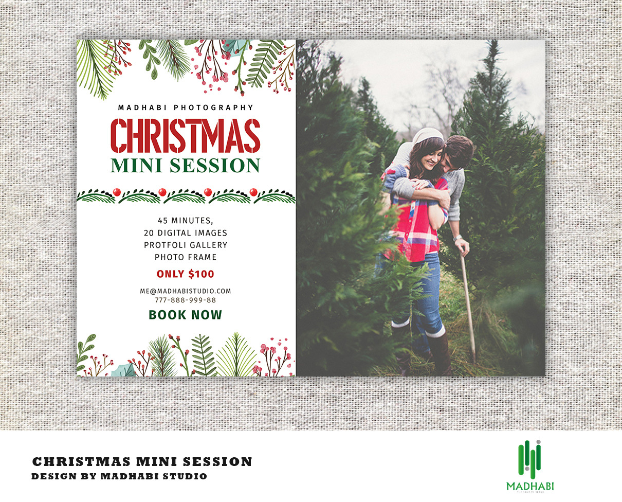 Christmas Mini Session Template, a Flyer Template by Madhabi Studio