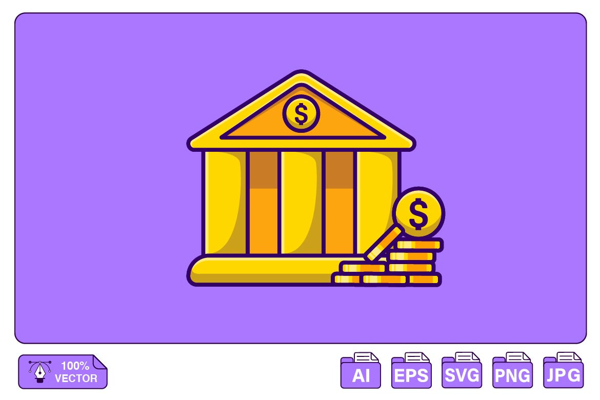 Parthenon With Gold Coin Cartoon, a Finance Illustration by ...