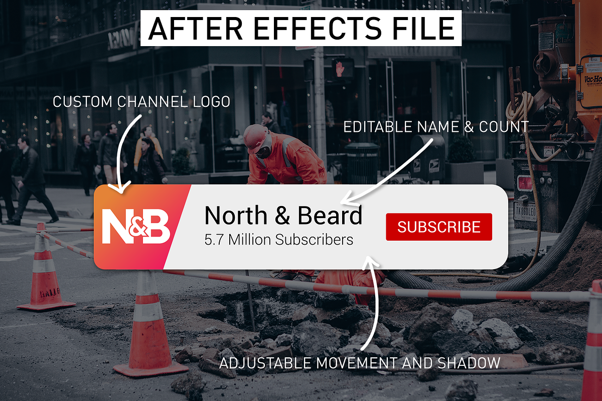 YouTube Subscribe Animation, a Social Media Template by North & Beard Ltd