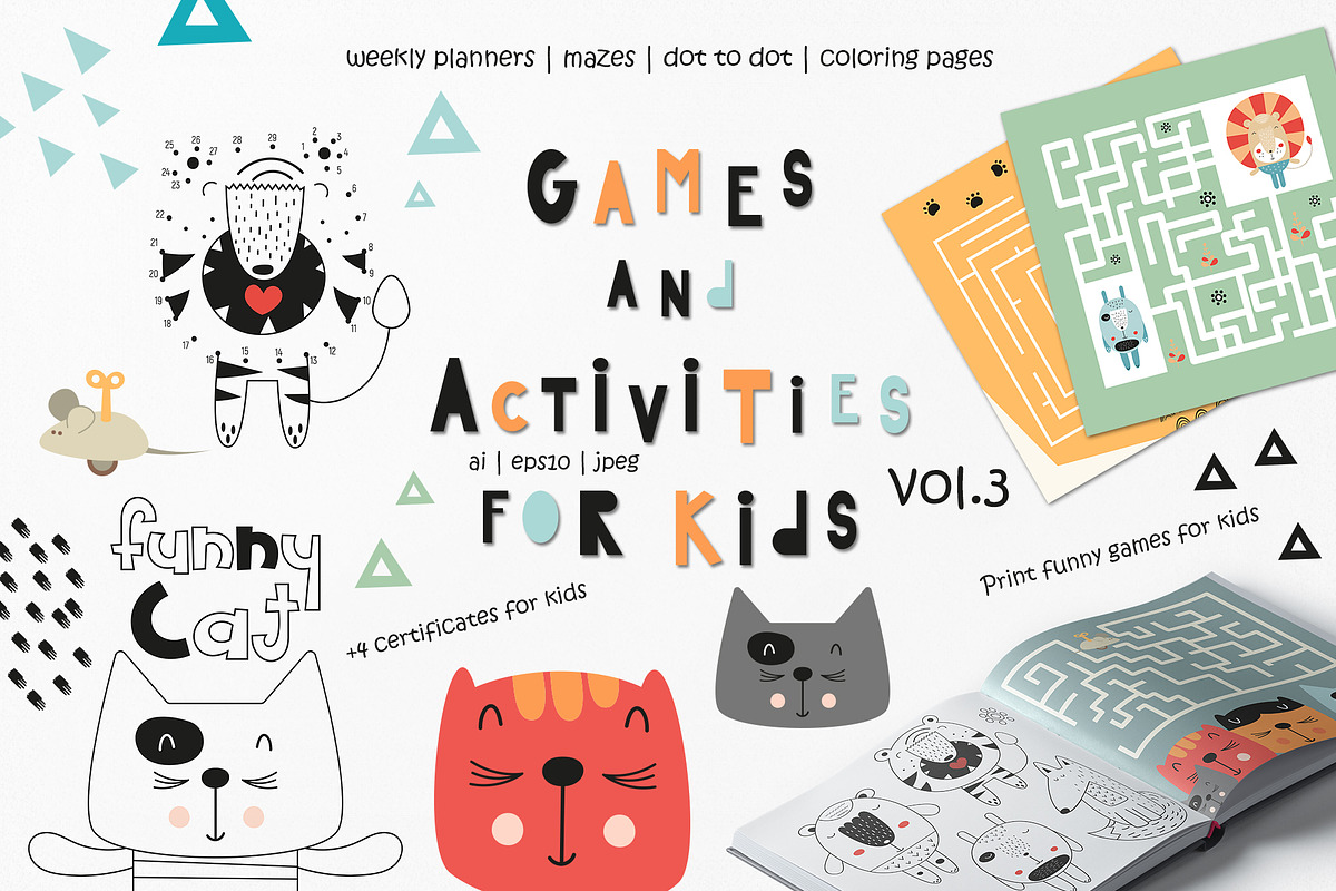 Games and Activities for kids vol.3, an Education Illustration by ...
