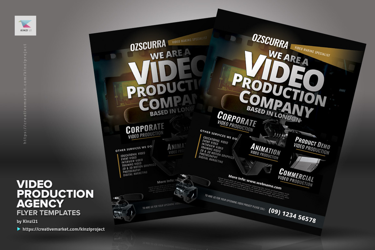 Video Production Agency Flyers, a Flyer Template by kinzi21