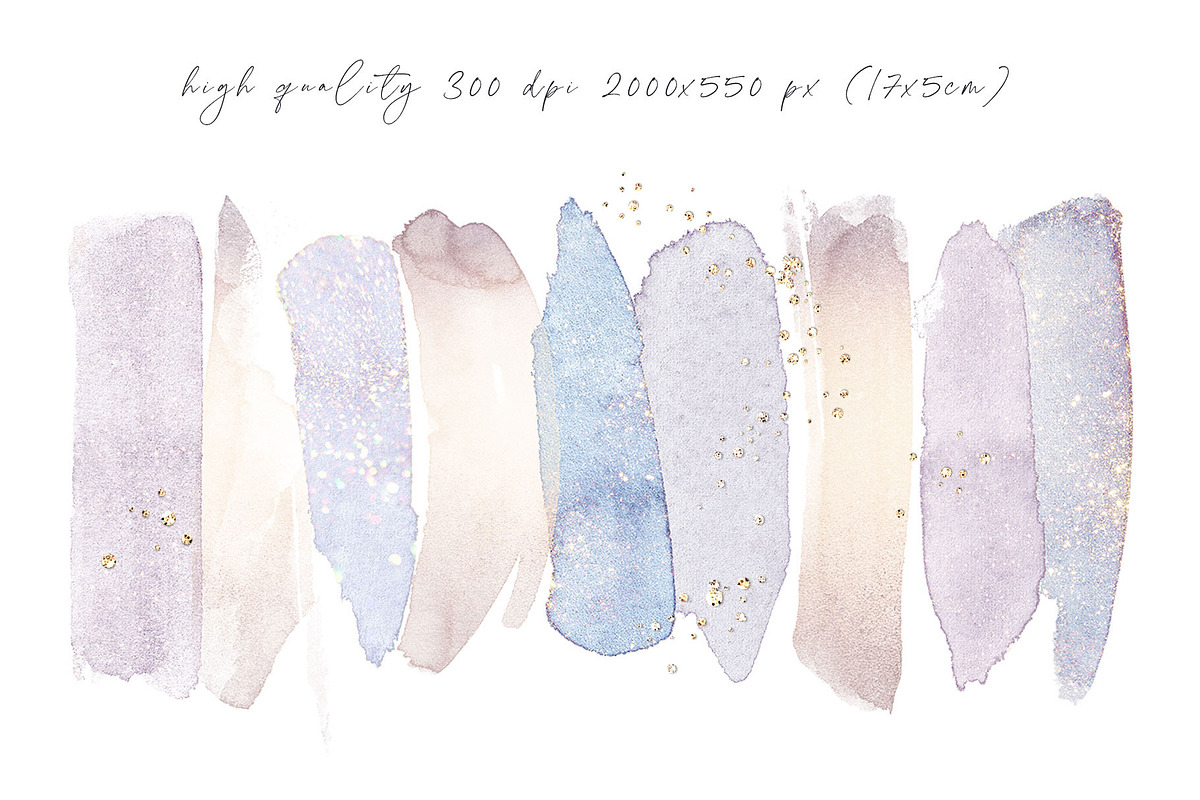 Gold Glitter Watercolor Brush Stroke, an Object Graphic by by creative ...