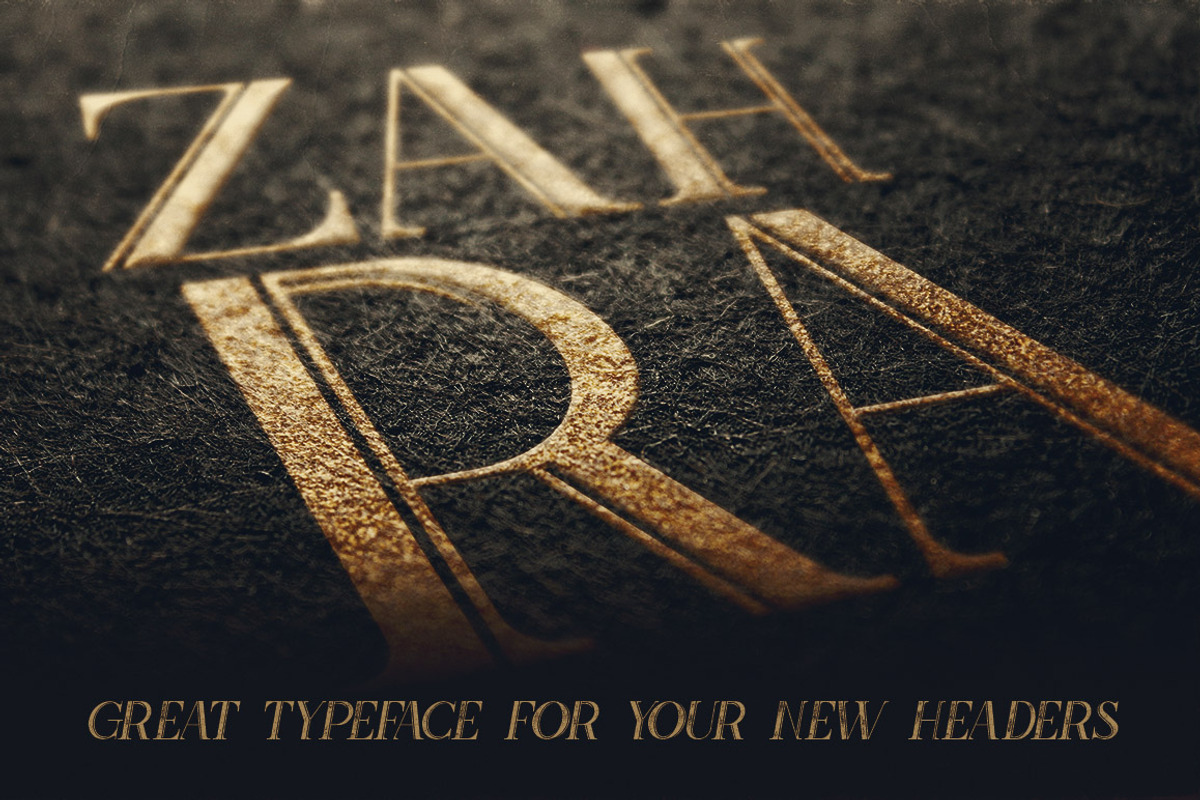 Zahra Typeface, a Serif Font by Cruzine