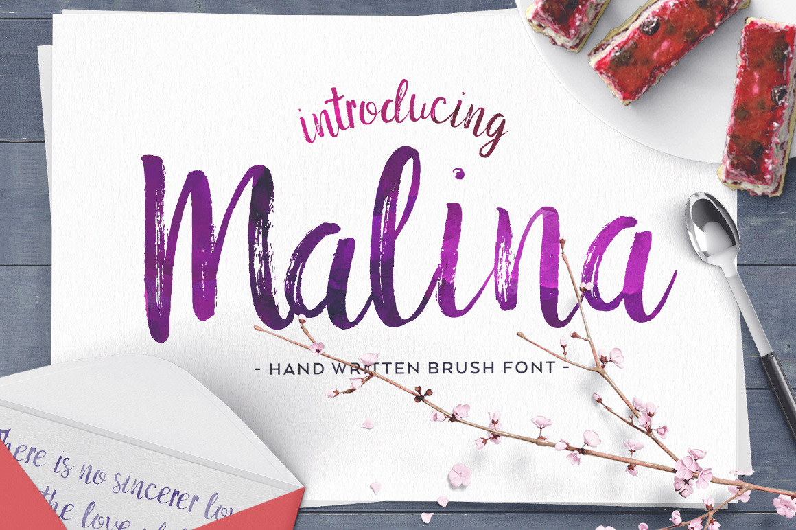 Malina Brush Font, a Script Font by Ivan Rosenberg