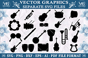 Musical instruments SVG vector design