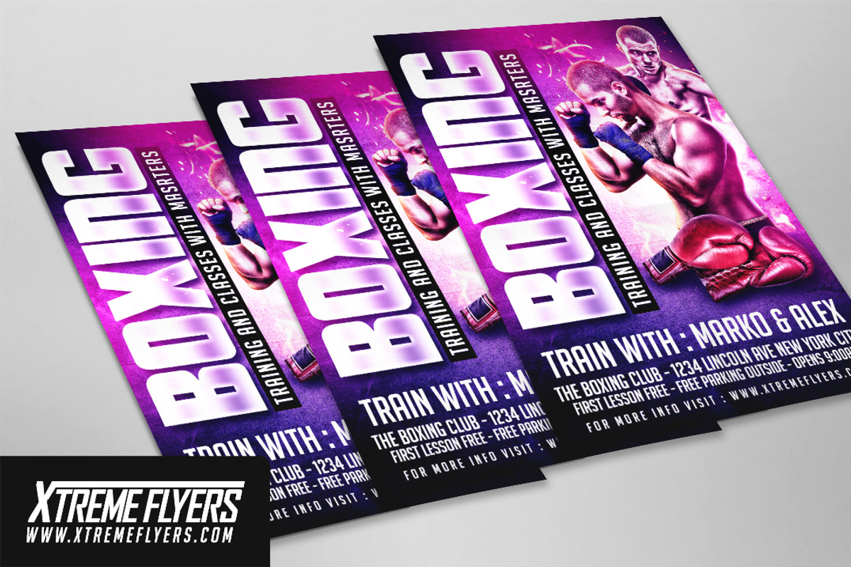 Boxing Classes Flyer Template, a Flyer Template by XtremeFlyers