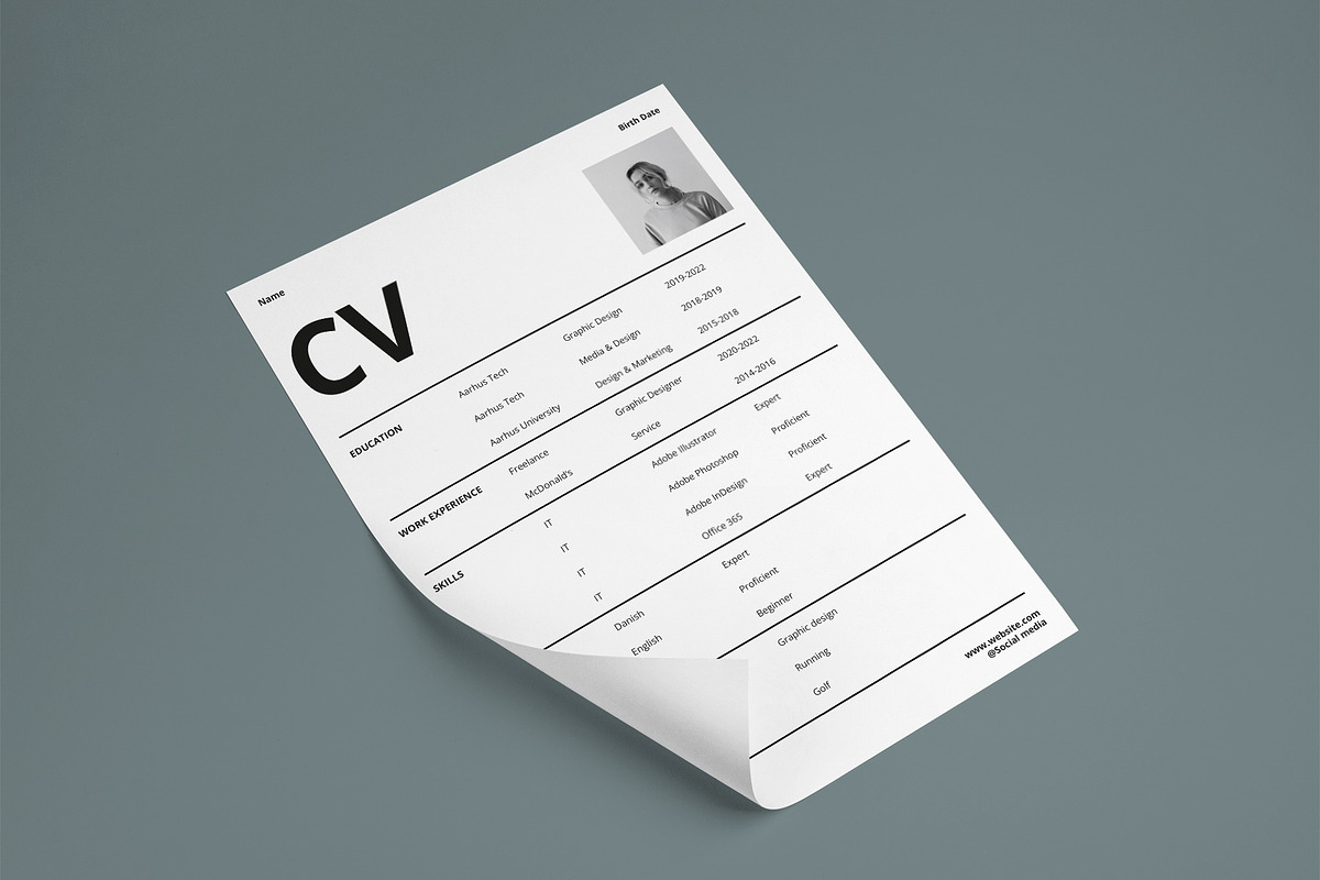 Swiss Style Resume CV & Cover Letter