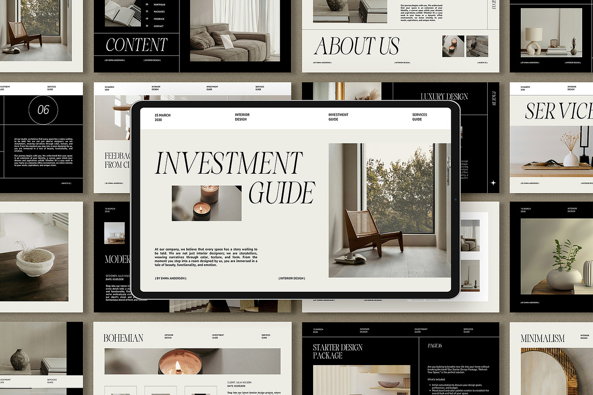 Interior Design Investment Guide Canva Template | Amare Creative