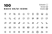 100 Basic UX/UI Icons, a Graphic by Gummy Blair