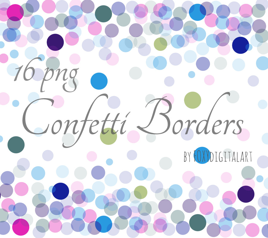 Confetti Borders Confetti Background, a Pattern Graphic by FOXYdigitalart