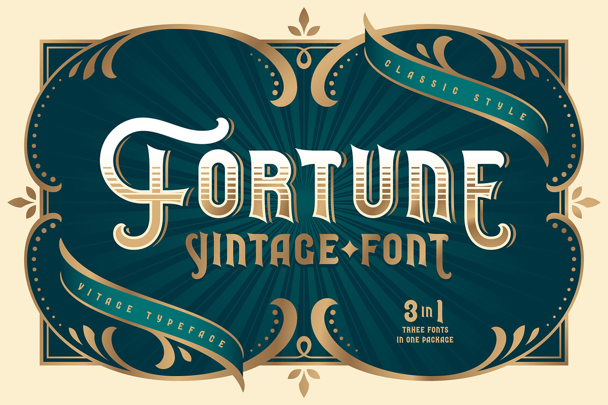 Fortune Vintage Font, a Serif Font by Gleb Guralnyk