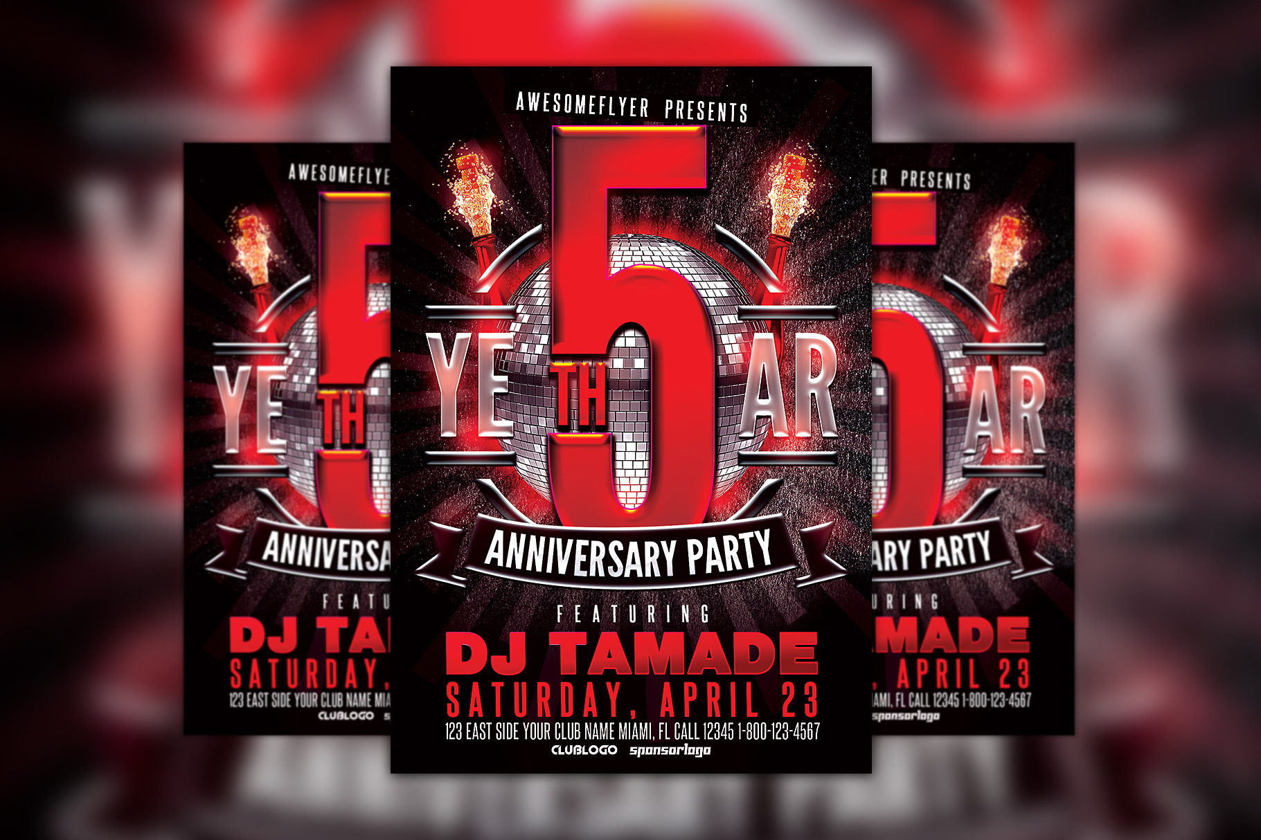Anniversary Party Flyer Template, a Flyer Template by Flyermind