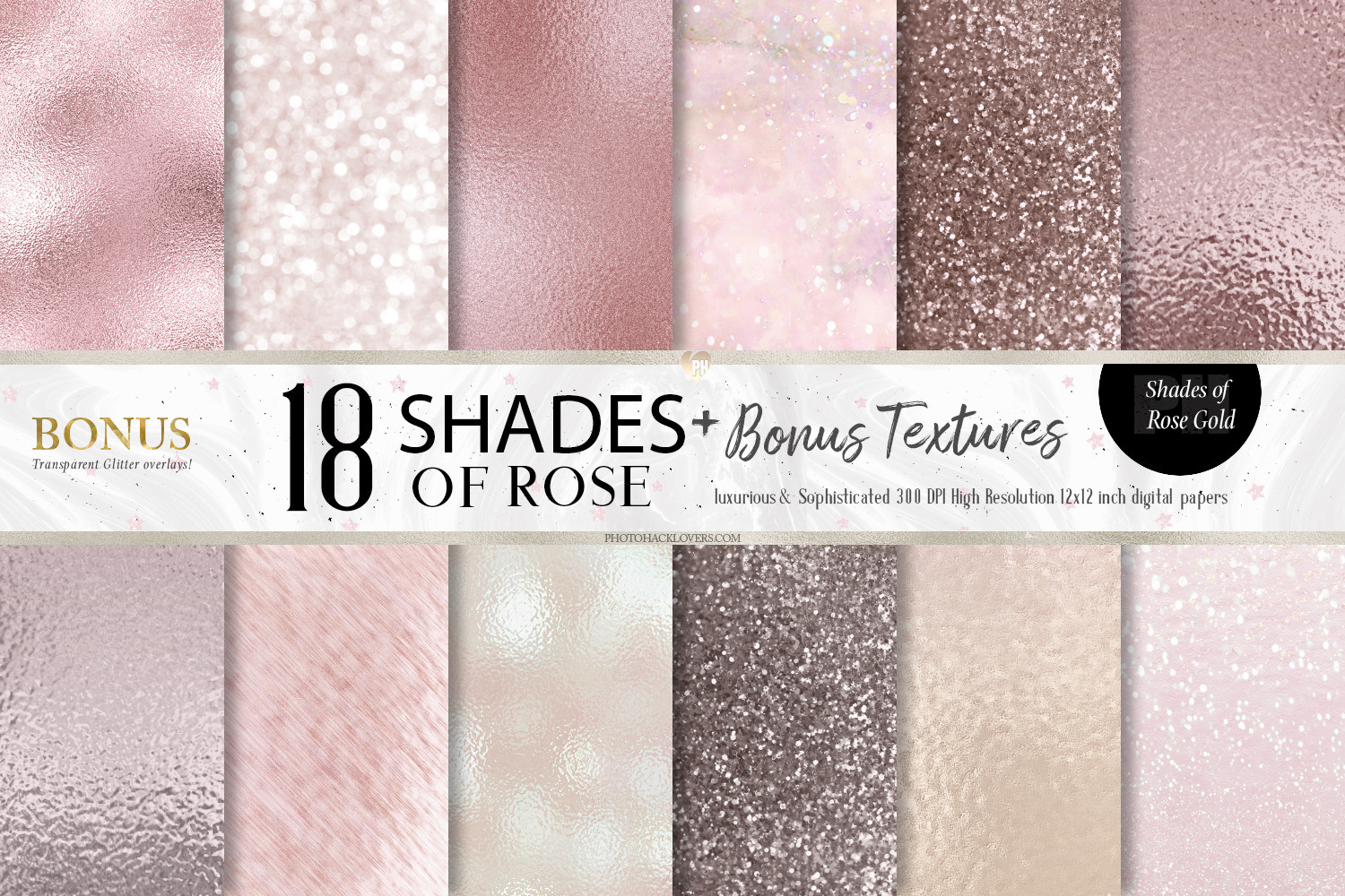 Rose Gold Digital Paper, a Texture Graphic by Photohacklovers