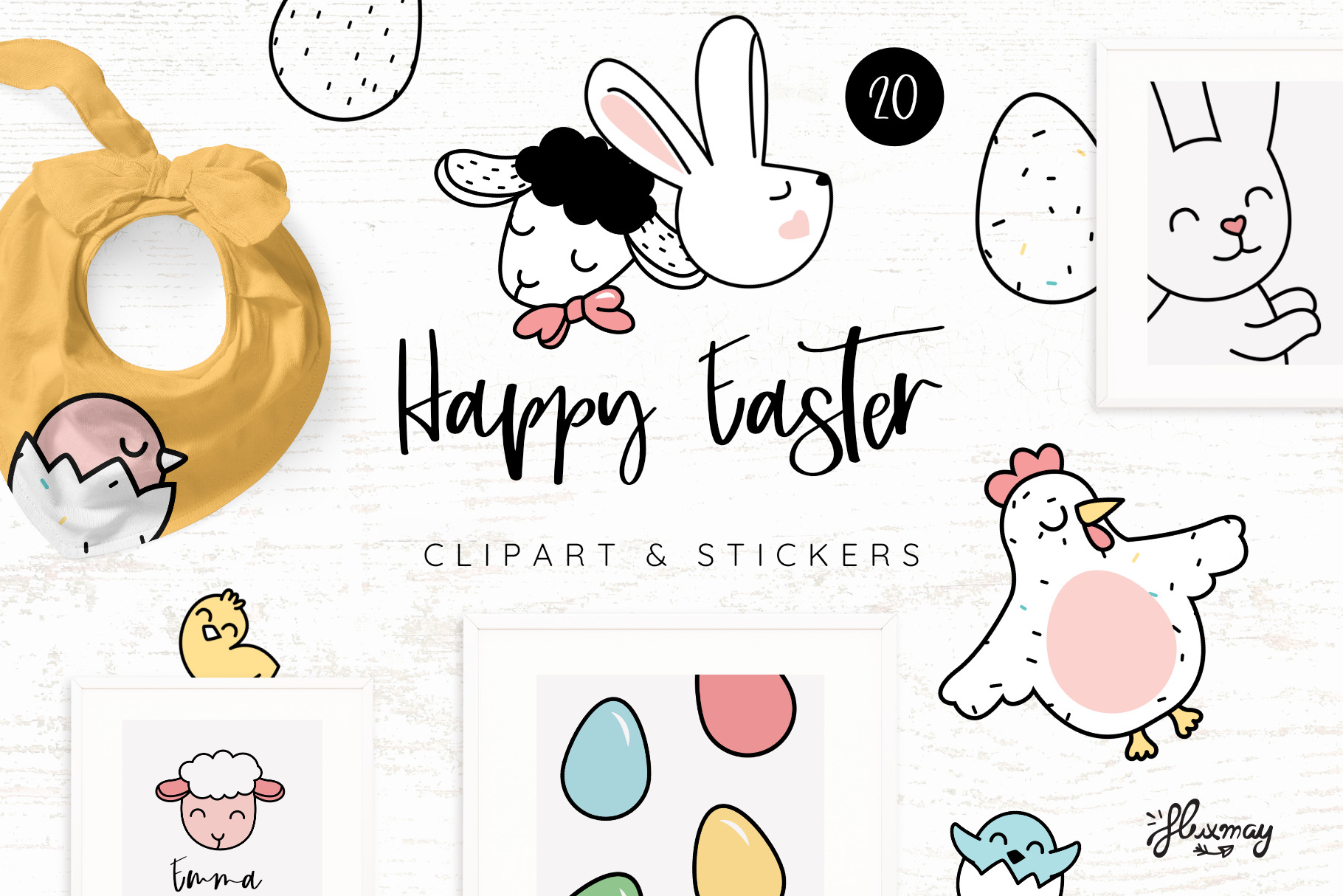 Happy Easter - vector clipart, an Object Graphic by Huxmay