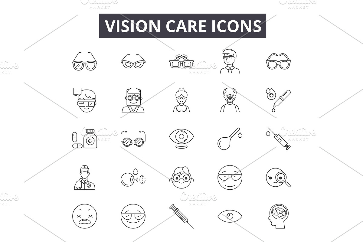 Vision care line icons, signs set, an Outline Icon by urban icon