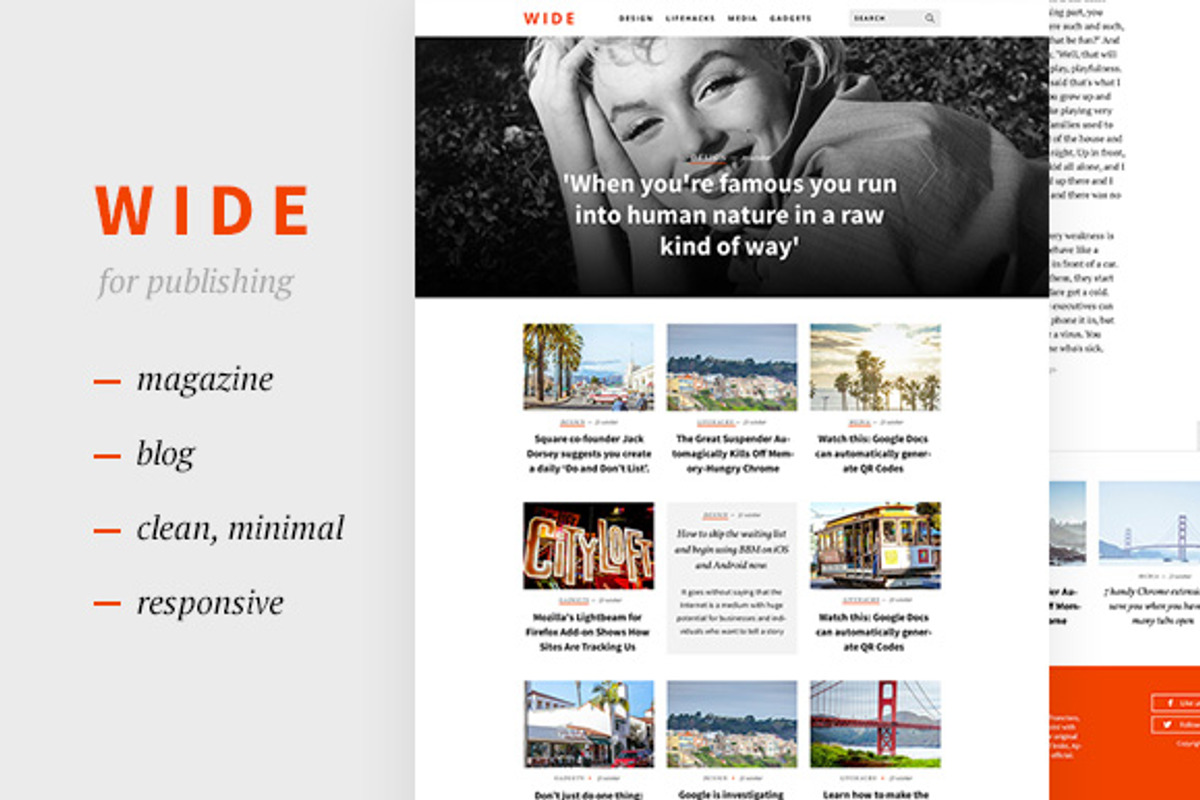 WIDE Magazine&Blog Template, a Websites & App Template by UI Store