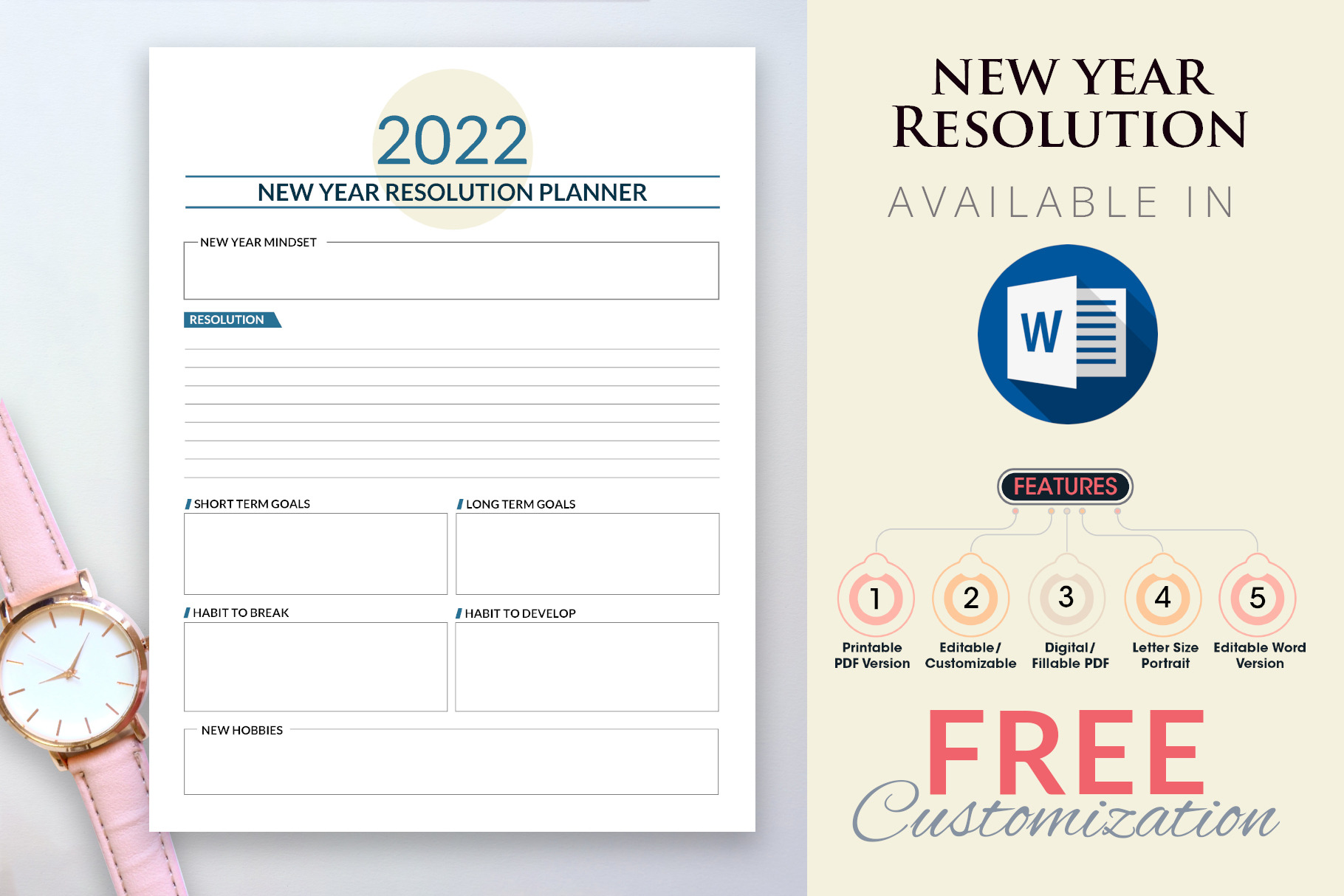 New Years Resolution Planner- 2022