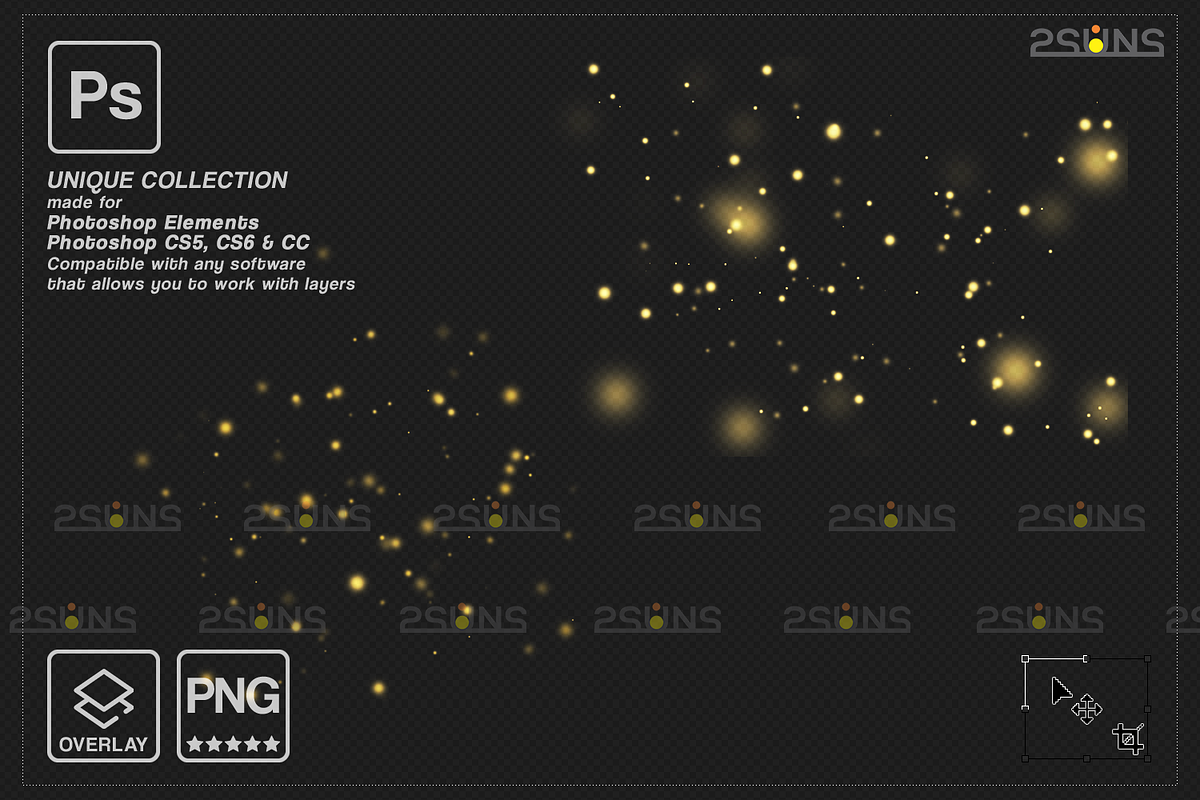 Gold Fireflies Photoshop overlay