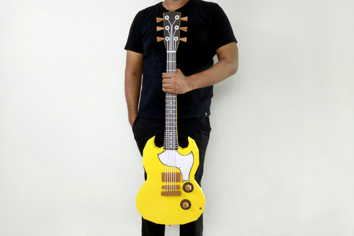 DIY Paper Guitar - 3d papercrafts, a Templates & Theme by PAPER amaze
