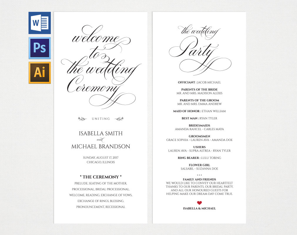 Wedding Program SHR118, an Invitation Template by Shafura_Wedding