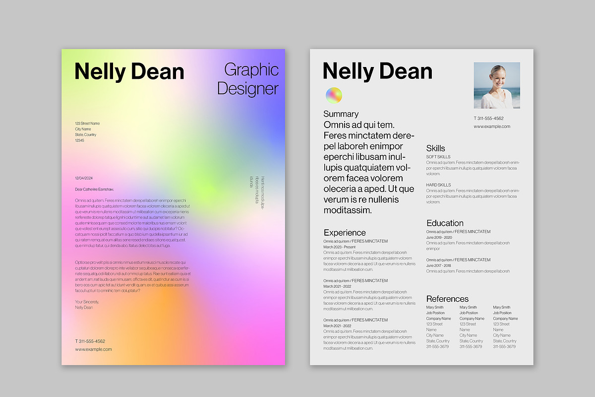 Gradient Resume Layout Design, a Resume Template by wavebreak