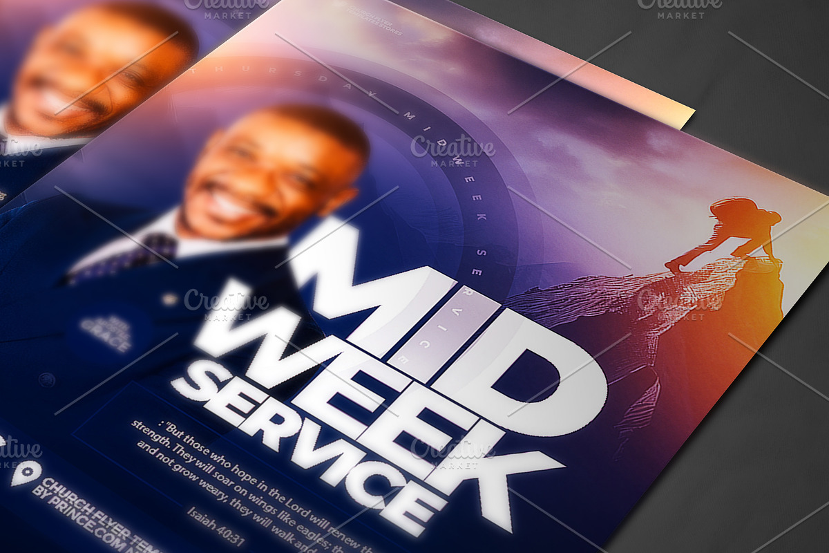 Midweek church flyer template psd
