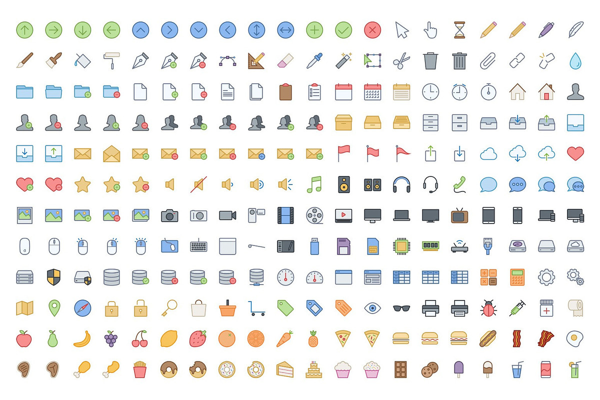 Linia - Complete Icon Set, a Solid Icon by Medialoot
