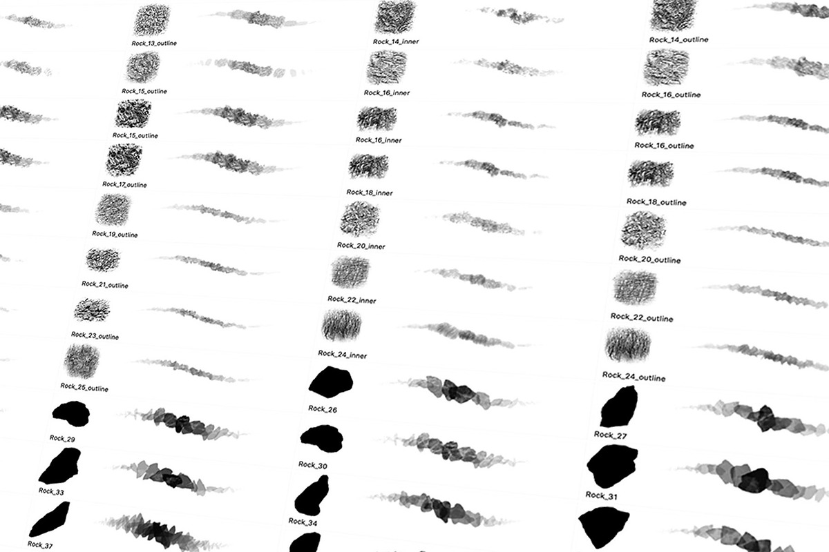 The Rock brush set, a Brush Add-On by Zsolt Kosa Art