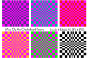 Mod Op Art Checkerboard Patterns, a Pattern Graphic by Melissa Held Designs
