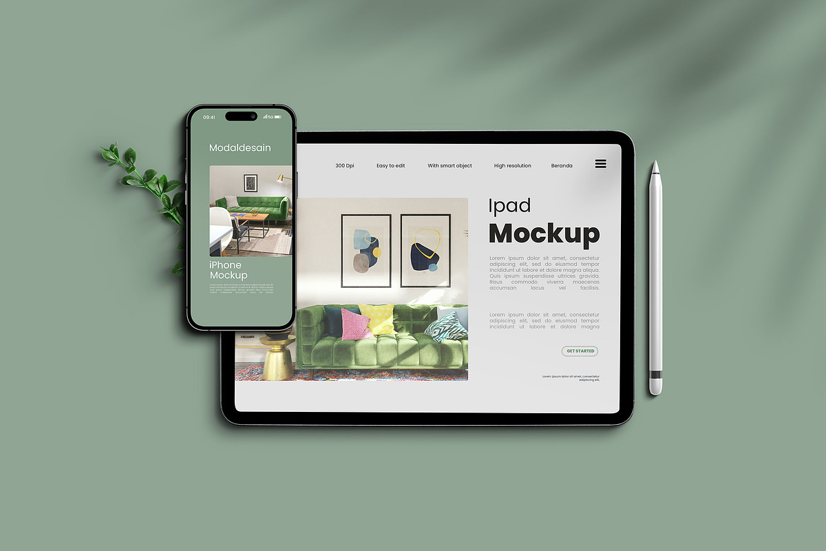 iPhone and Ipad Mockup Devices, a Wearable Device Mockup by Modaldesain