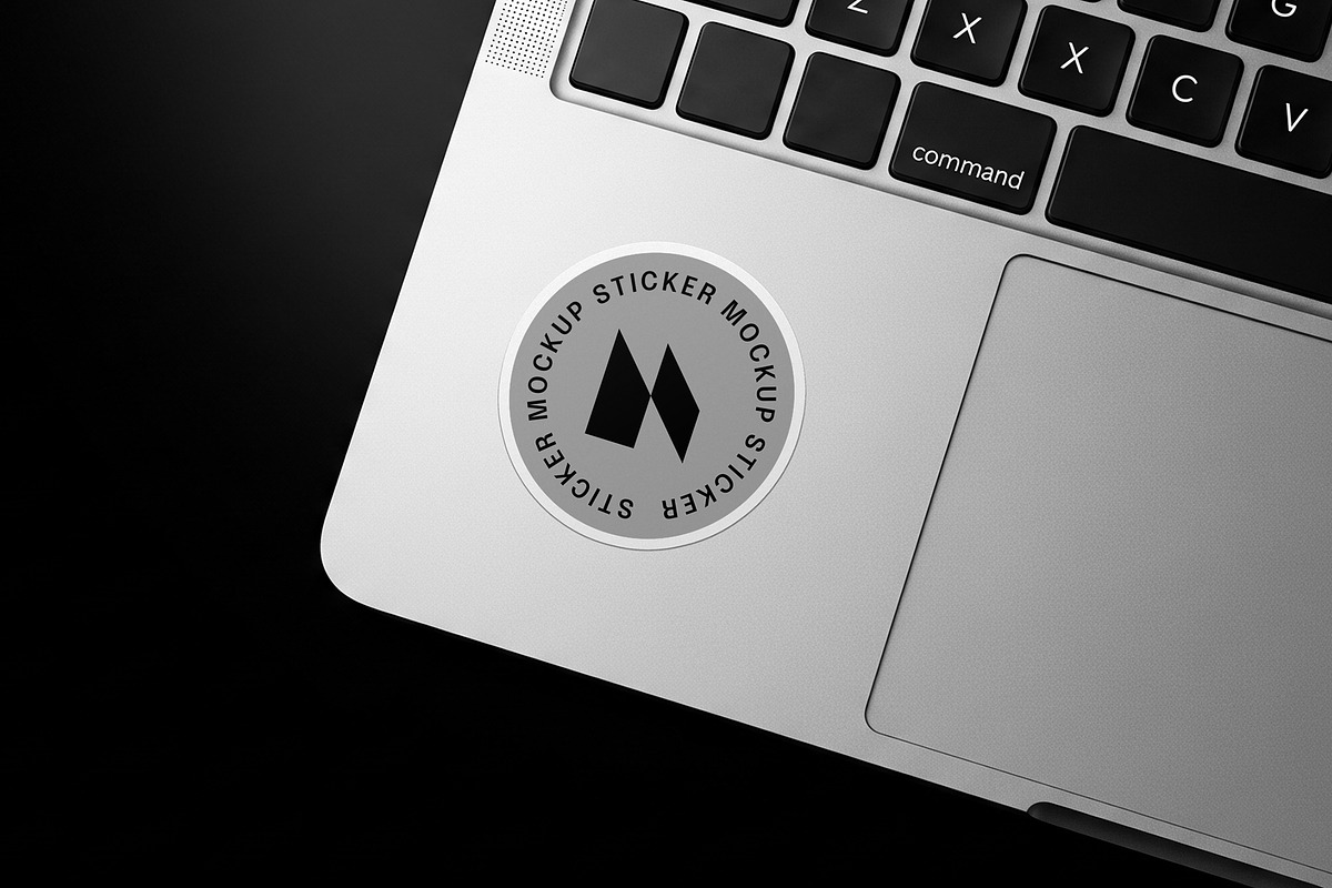 Sticker on Laptop Mockup