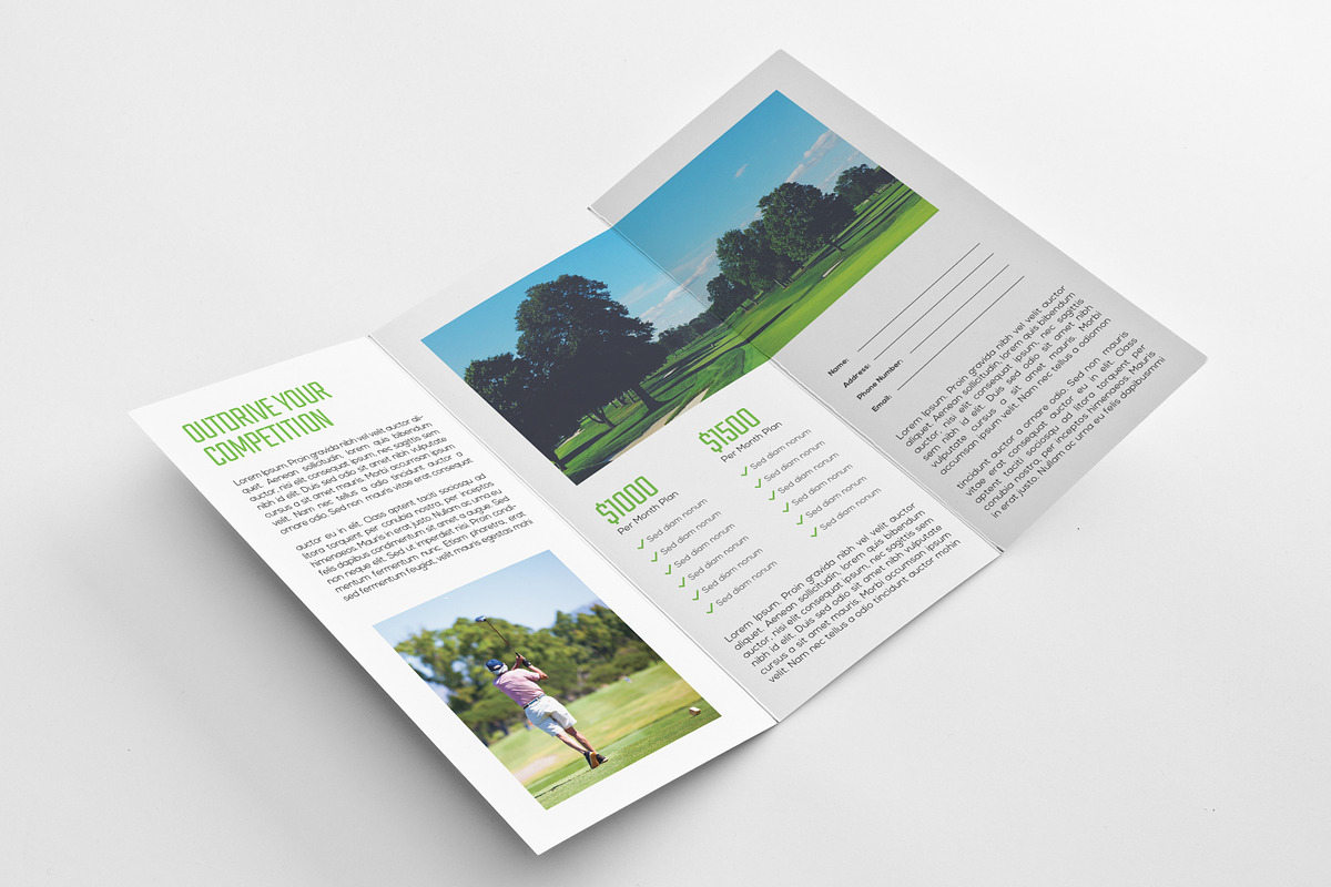 Golf Event Tri-fold Brochure, a Brochure Template by GreenPixi