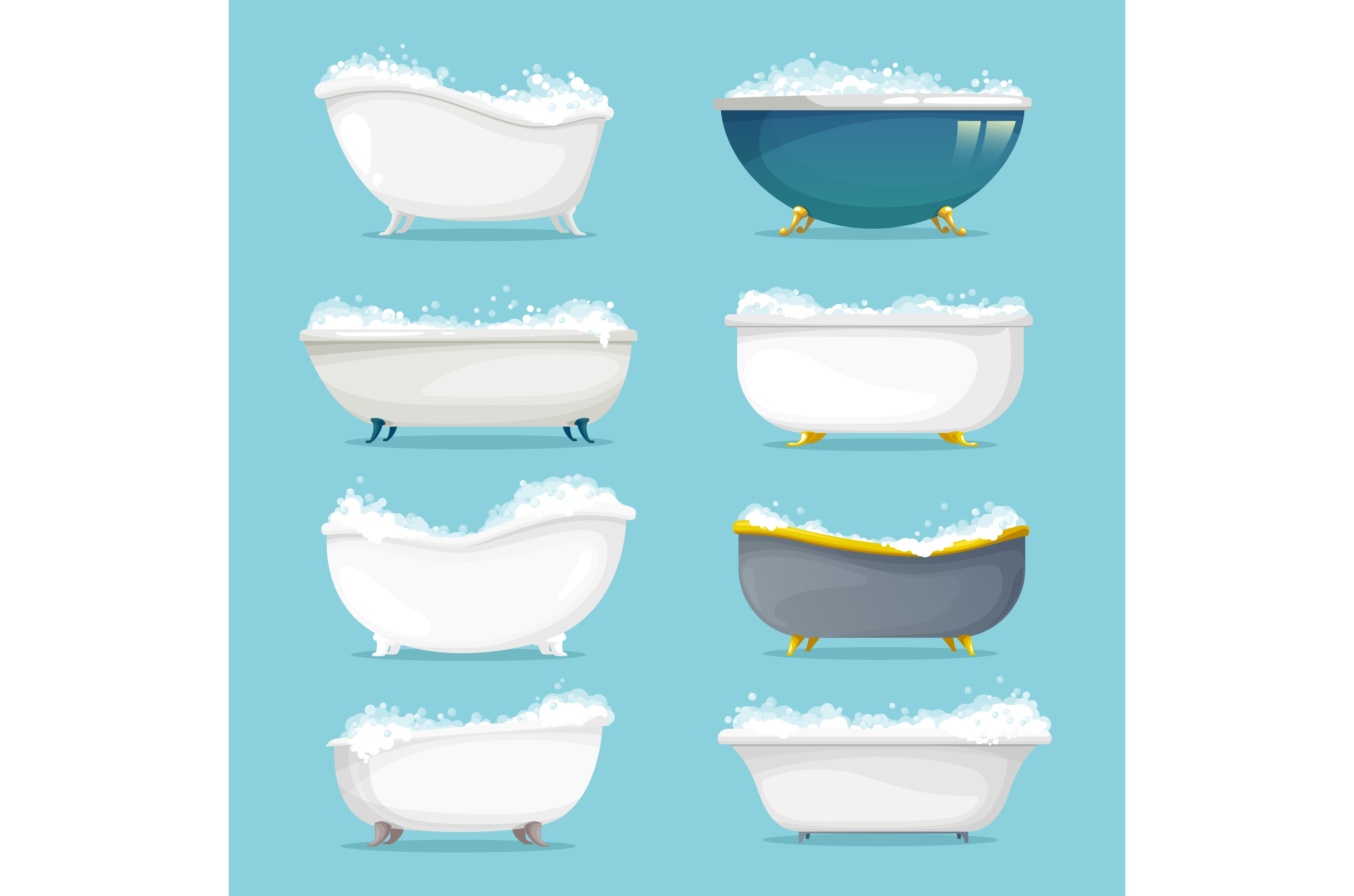 Classic freestanding bath, an Object Illustration by Vector Tradition