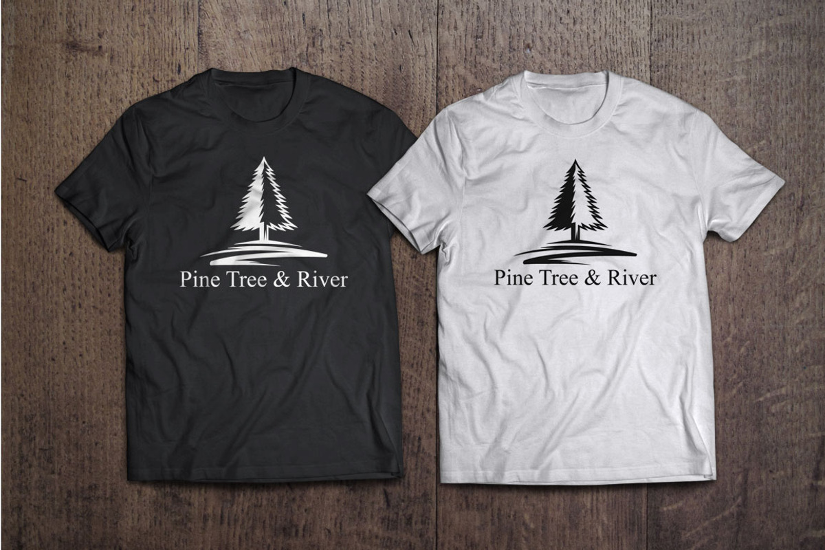 Pine Tree and River Logo Template, a Branding & Logo Template by ...