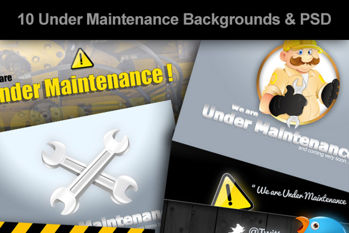 Under Maintenance Backgrounds, a Templates & Theme by TrueMitra Designs