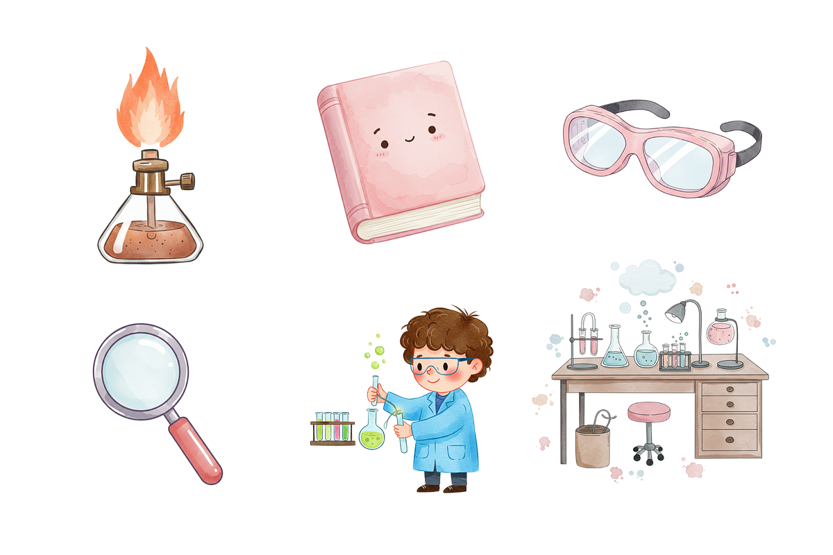 Watercolor Science Clipart