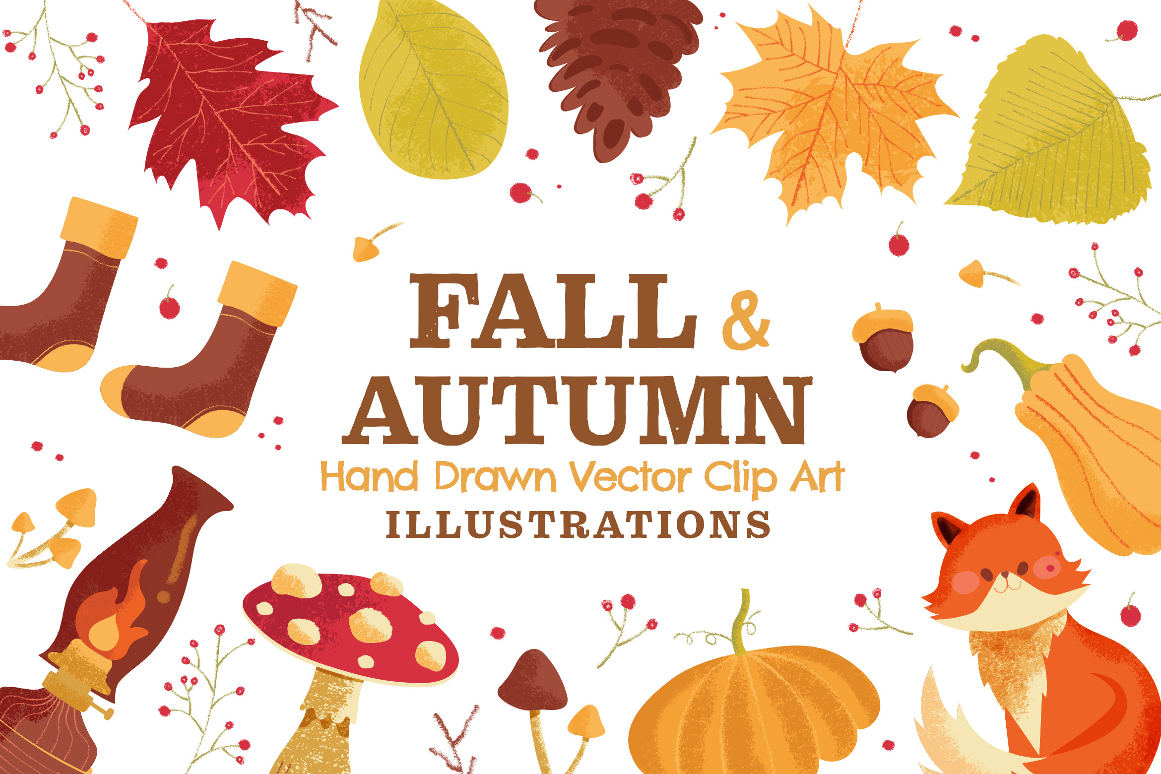 Autumn Fall Vector Clipart Bundle, an Object Graphic by DesignerCandies